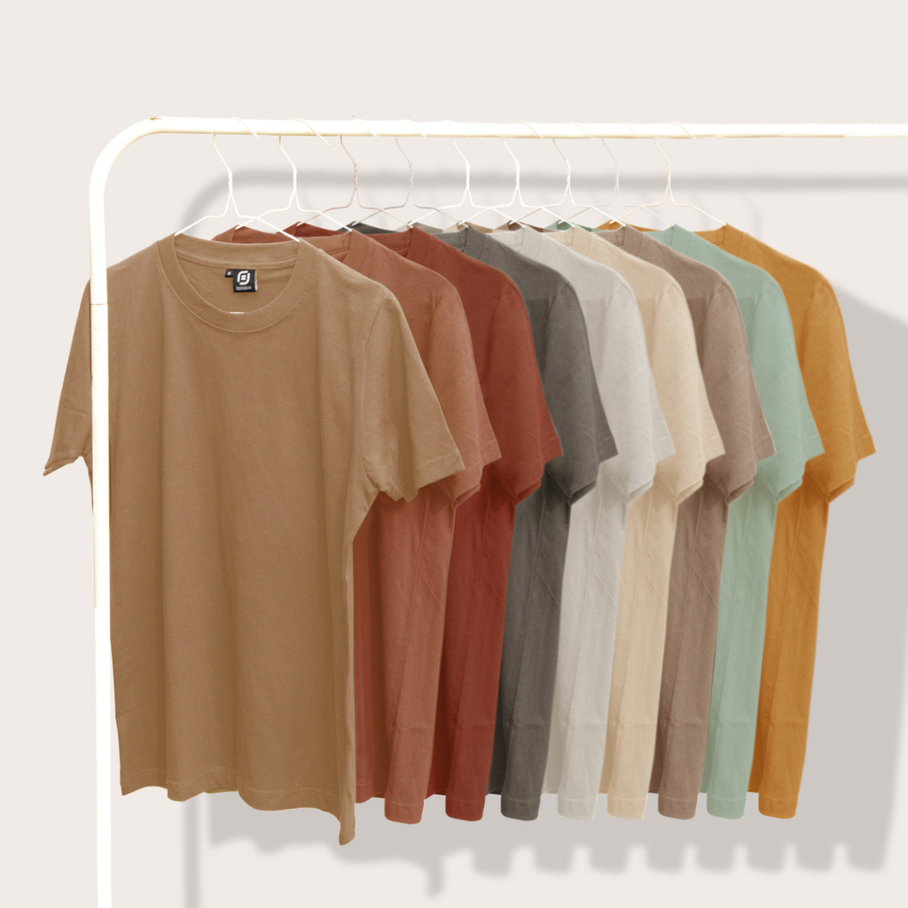 Jual Bajubaja basic tshirt earth tone / warna bumi coklat hijau merah bata lengan pendek cotton ...