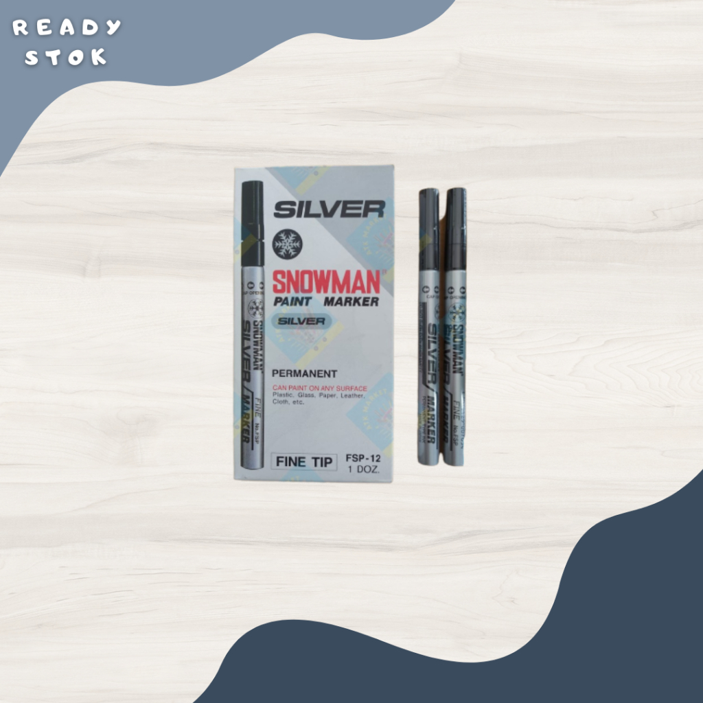Jual SPIDOL CAT PERMANEN / PAINT MARKER FSP-12 SNOWMAN (SILVER ...