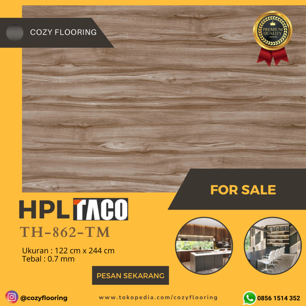 Jual HPL Taco Woodgrain Kode Type TH 862 TM Ashley Juglans Timber ...