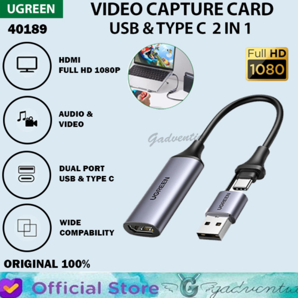Jual Unik Ugreen Video Capture Card 4K HD HDMI to USB Type C 40189 ...