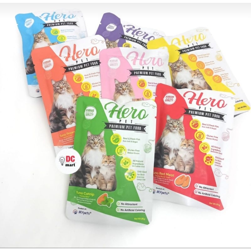 Jual HERO POUCH Premium Pet Food 85 Gr / Makanan Basah Hewan Kucing ...