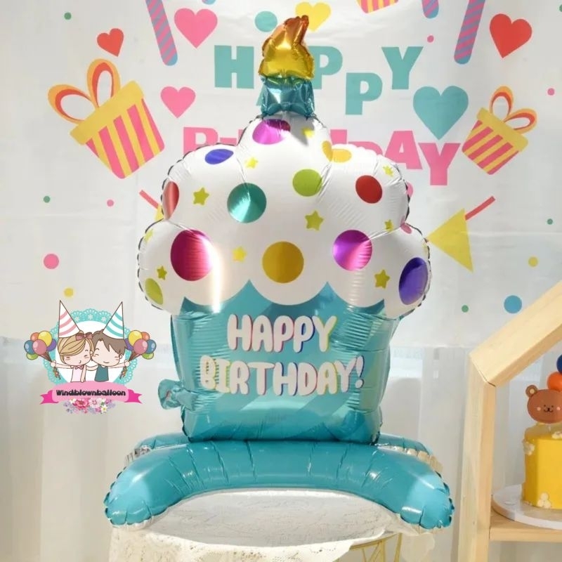 Jual WINDBLOWN BALON HBD BIRTHDAY CAKE STANDING / DEKORASI KUE ULANG ...
