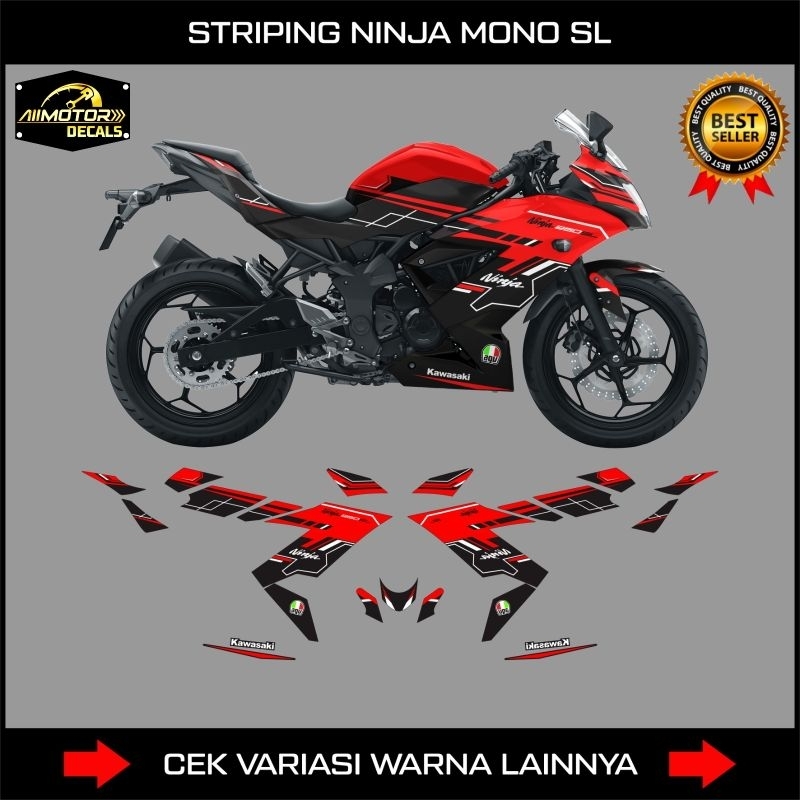Jual Striping Kawasaki Ninja Mono Sl Grafis / Decal Motor Ninja 250 ...