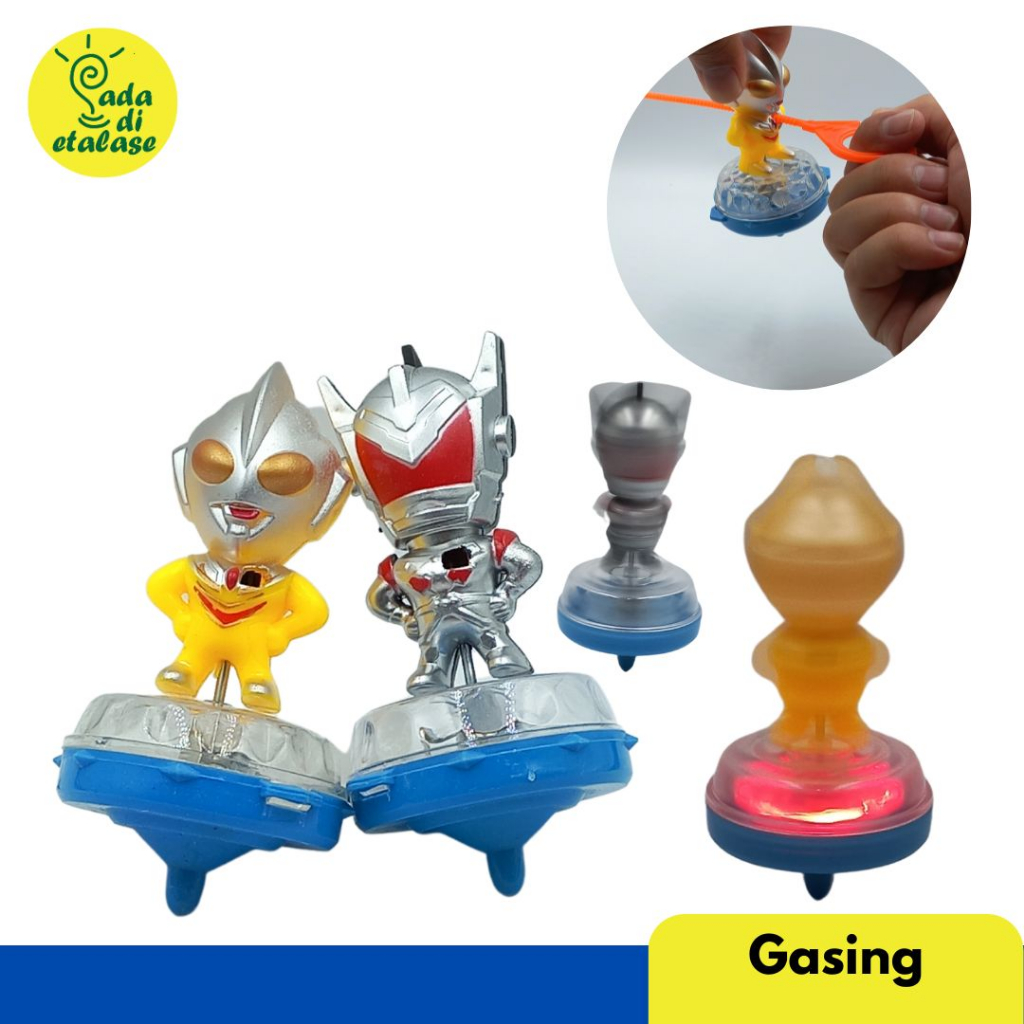 Jual Gasing Tarik Lampu LED Karakter Robot Spinning Top Gear Strip ...