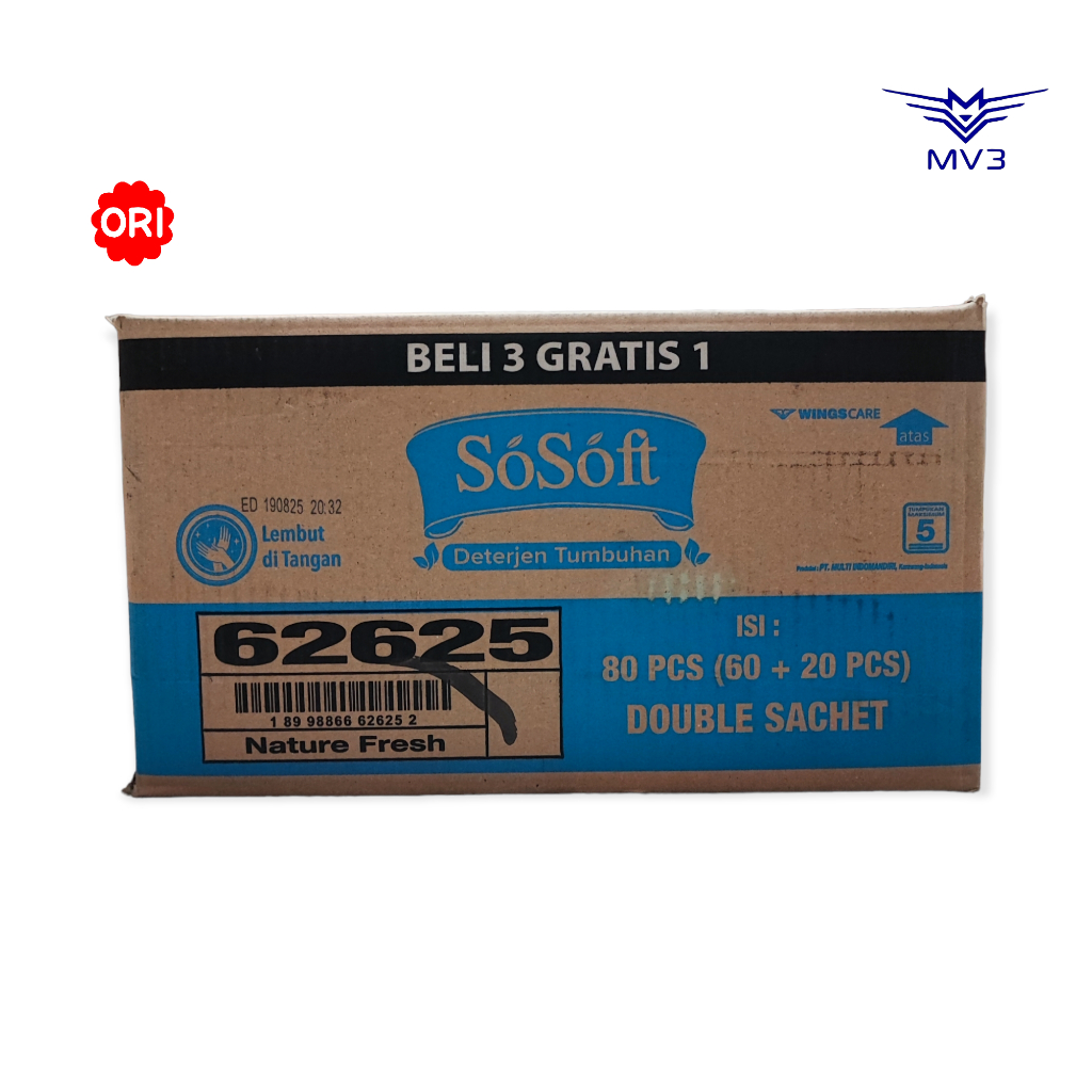 Jual SO SOFT Liquid Detergent Nature Fresh Double Sachet 1 Dus | Shopee ...