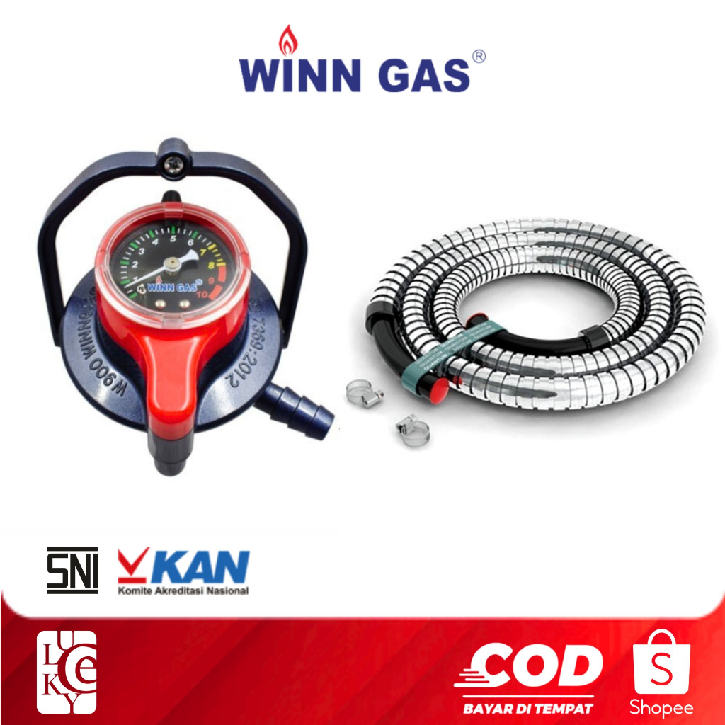 Jual PAKET SELANG REGULATOR WINN GAS W 900 METER DOUBLE LOCK - SELANG 1 ...