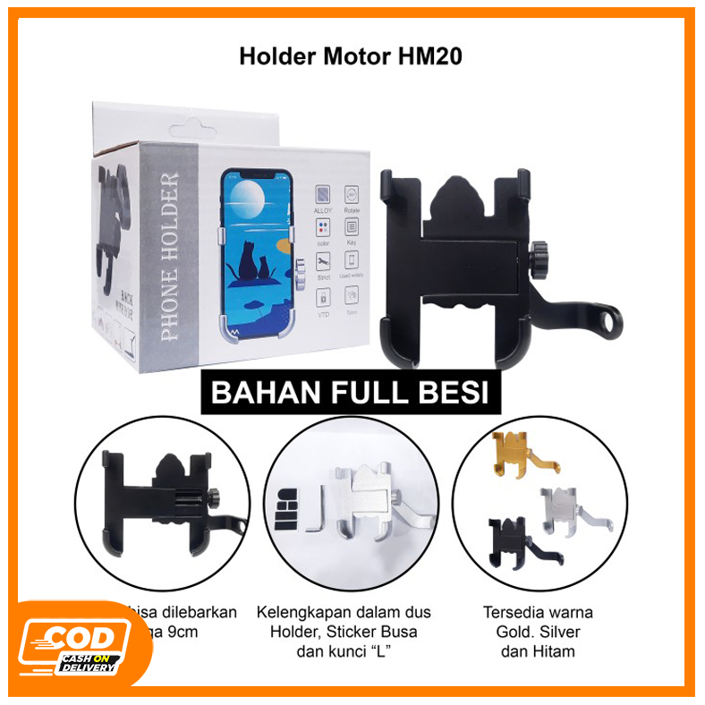 Jual Holder HP Motor Besi di Spion Motor/ Stand Holder HP Motor Besi | Shopee Indonesia