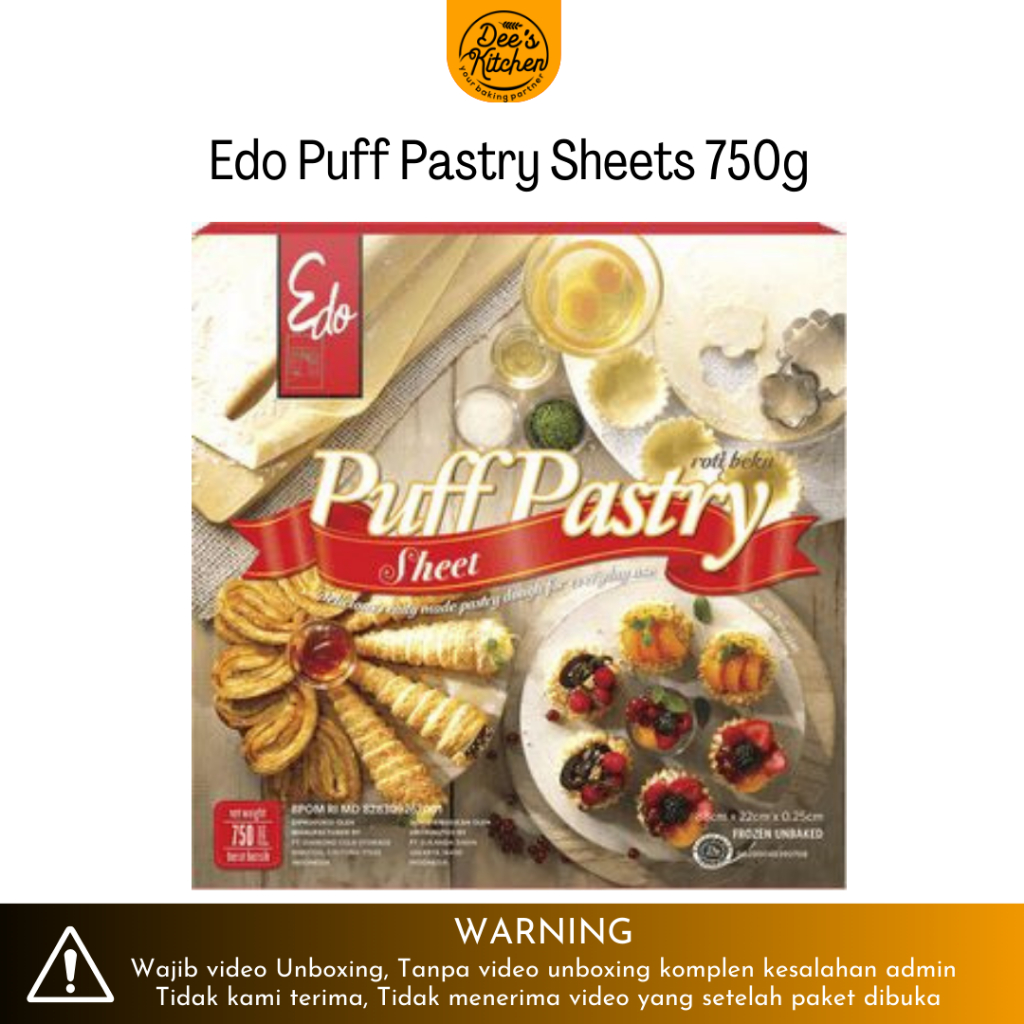 Jual EDO Puff Pastry Sheet | Kulit Pastry 750gr | Shopee Indonesia