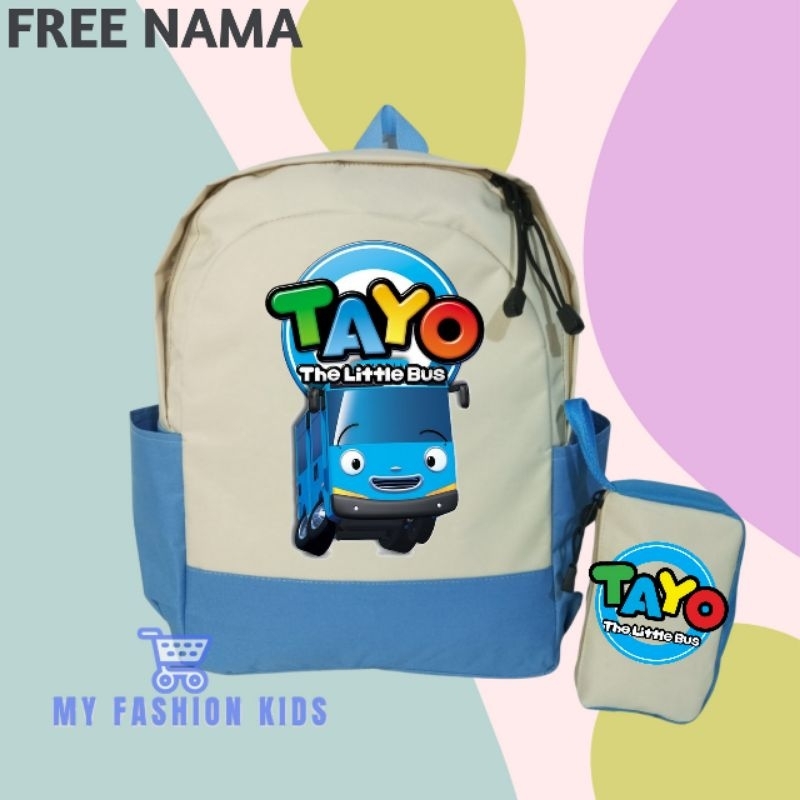Jual Tas Ransel Backpack Anak Sekolah Custom Gambar Tayo The Little Bus ...