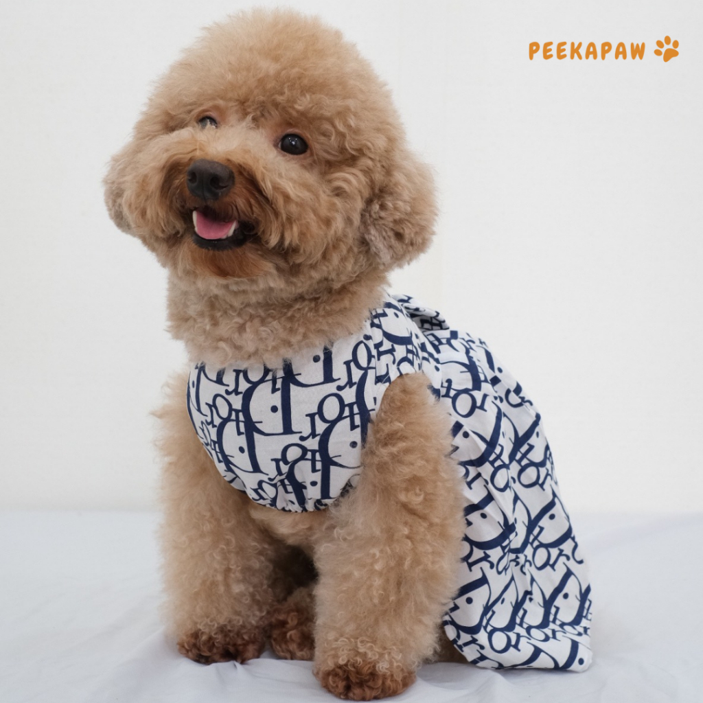 Jual Peekapaw - Baju Anjing dan Kucing Dress Dior Putih | Shopee Indonesia