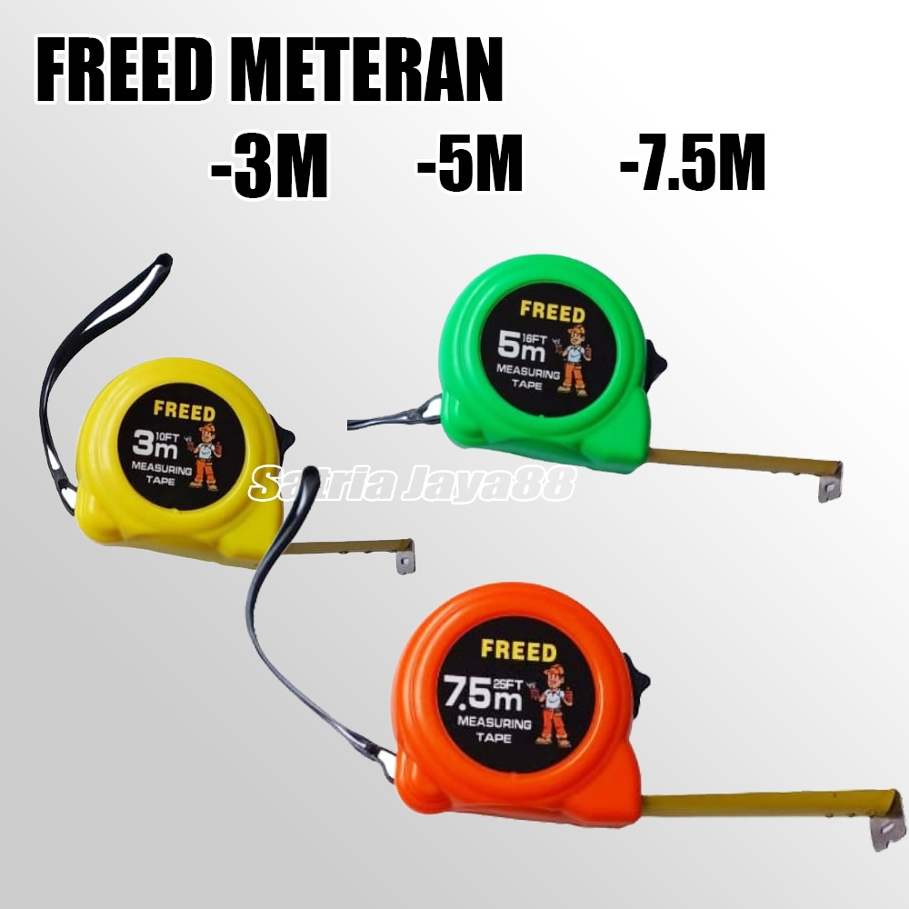 Jual Meteran Tukang / Measuring Tape / Meteran Tukang ukuran 3 , 5 dan ...
