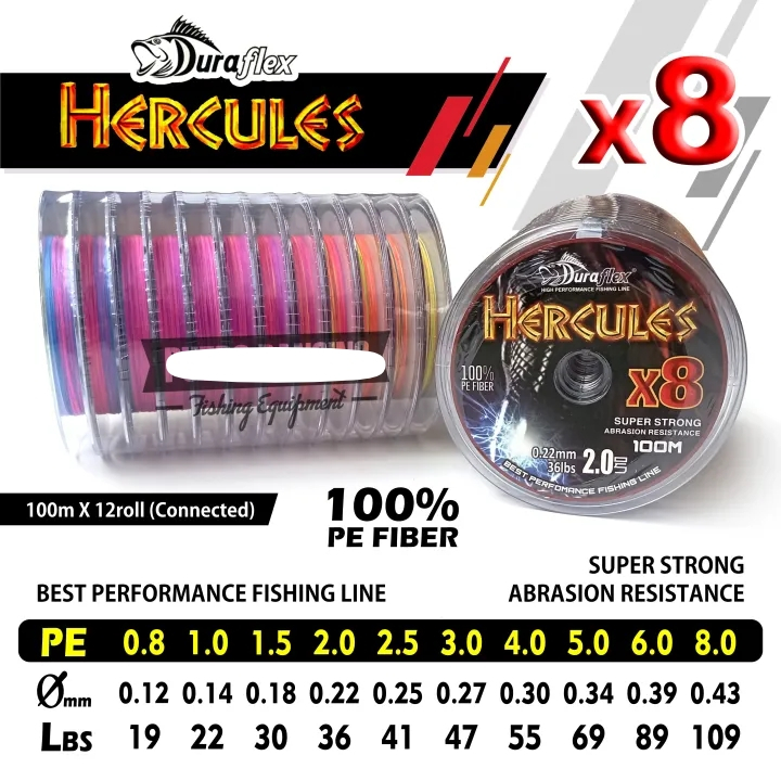 Jual Senar Pe Duraflex HERCULES X8 100mtr | Shopee Indonesia