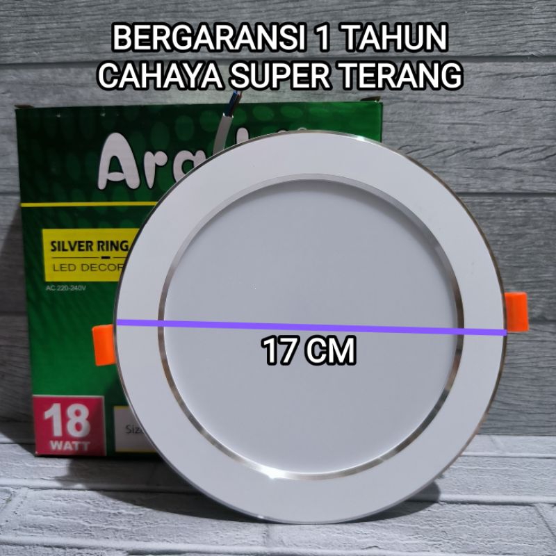 Jual ARASHI LAMPU DOWNLIGHT LED PANEL IB 18W CAHAYA PUTIH SNI IN BOW TANAM DALAM PLAFON ...