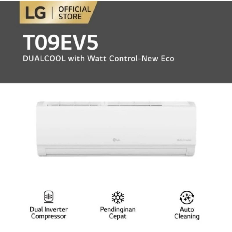 Jual LG AC 1PK 1 PK Dual Inverter Compressor Watt Control T09EV5 T10EV4 ...