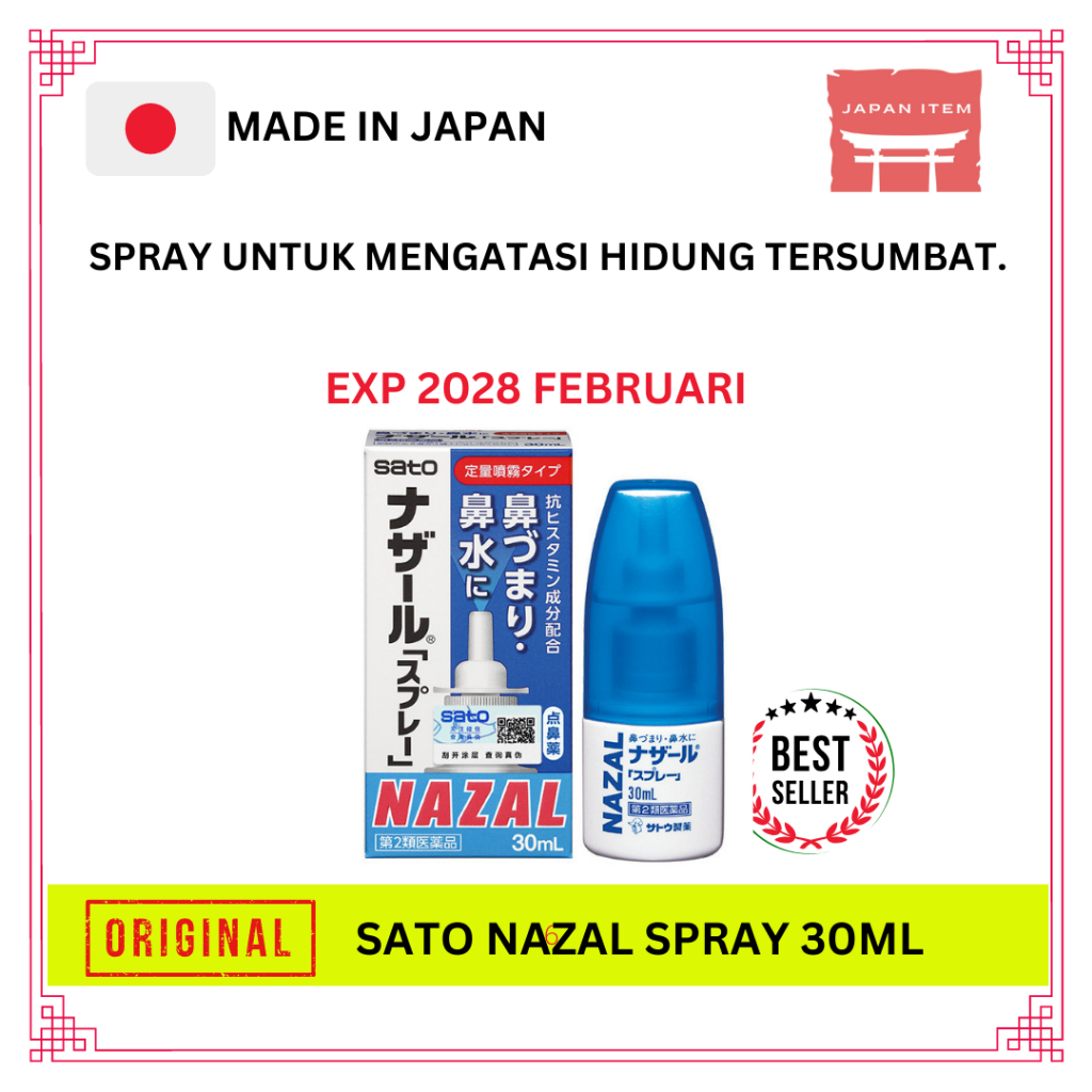 Jual Sato Nazal Nasal Spray 30ml Obat Hidung Tersumbat Pilek original ...