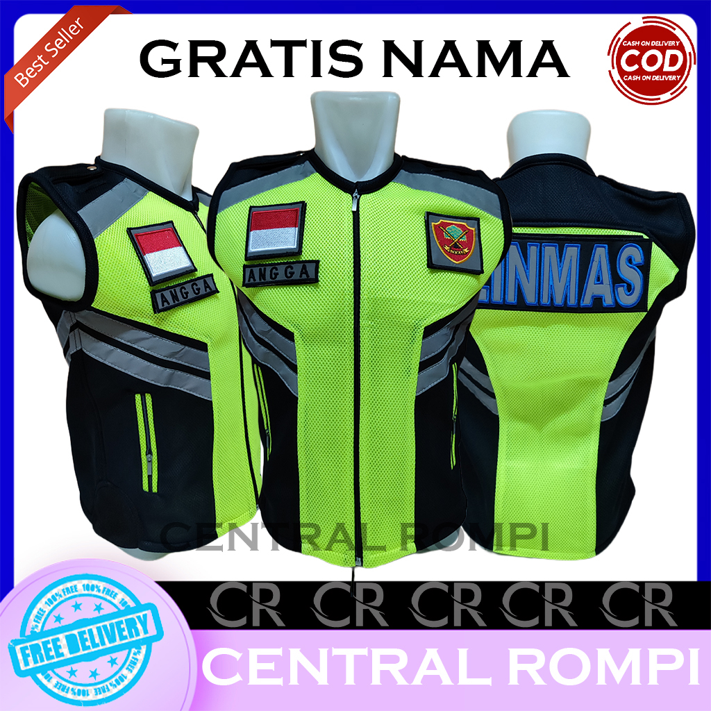 Jual Rompi Linmas Bahan DoubleMesh Tebal High Quality Model Hijau ...