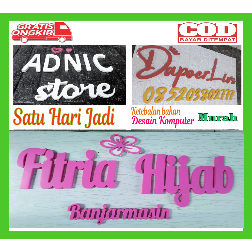Jual Huruf Kayu Custom / Hiasan Dinding / Dekorasi / 3D Huruf Kayu ...