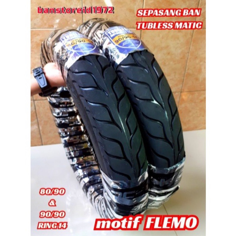 Jual SEPASANG [ 1 SET ] BAN LUAR MOTOR MATIC METIK 80/90 & 90/90 RING ...