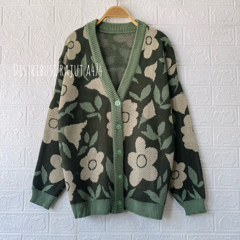 Jual MELISA FLOWER CARDIGAN RAJUT MOTIF BUNGA ATASAN LENGAN PANJANG WANITA KOREA | Shopee Indonesia