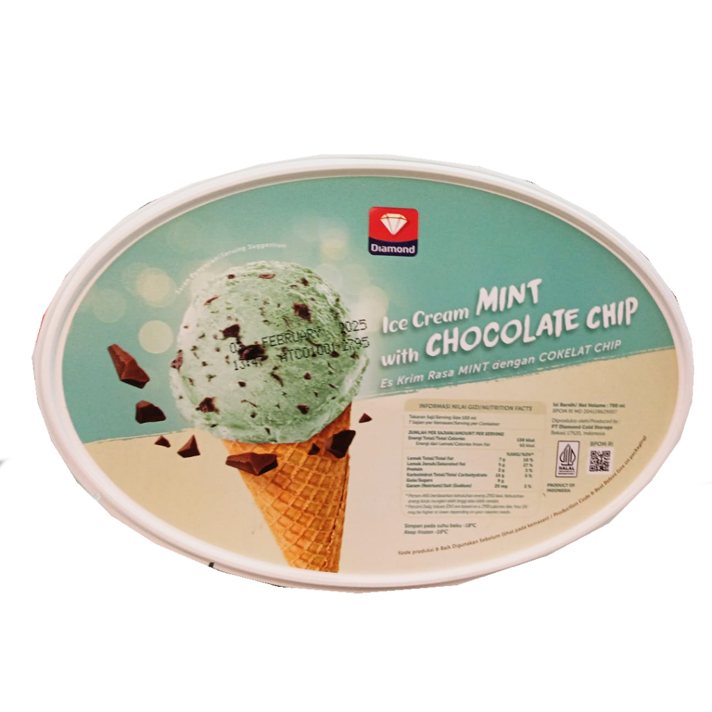 Jual DIAMOND ICE CREAM MINT WITH CHOCOLATE CHIP 700ml | Shopee Indonesia