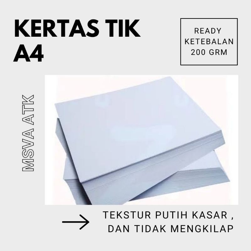 Jual Kertas Tik 200gsm Ukuran A4 50 Lembar | Shopee Indonesia