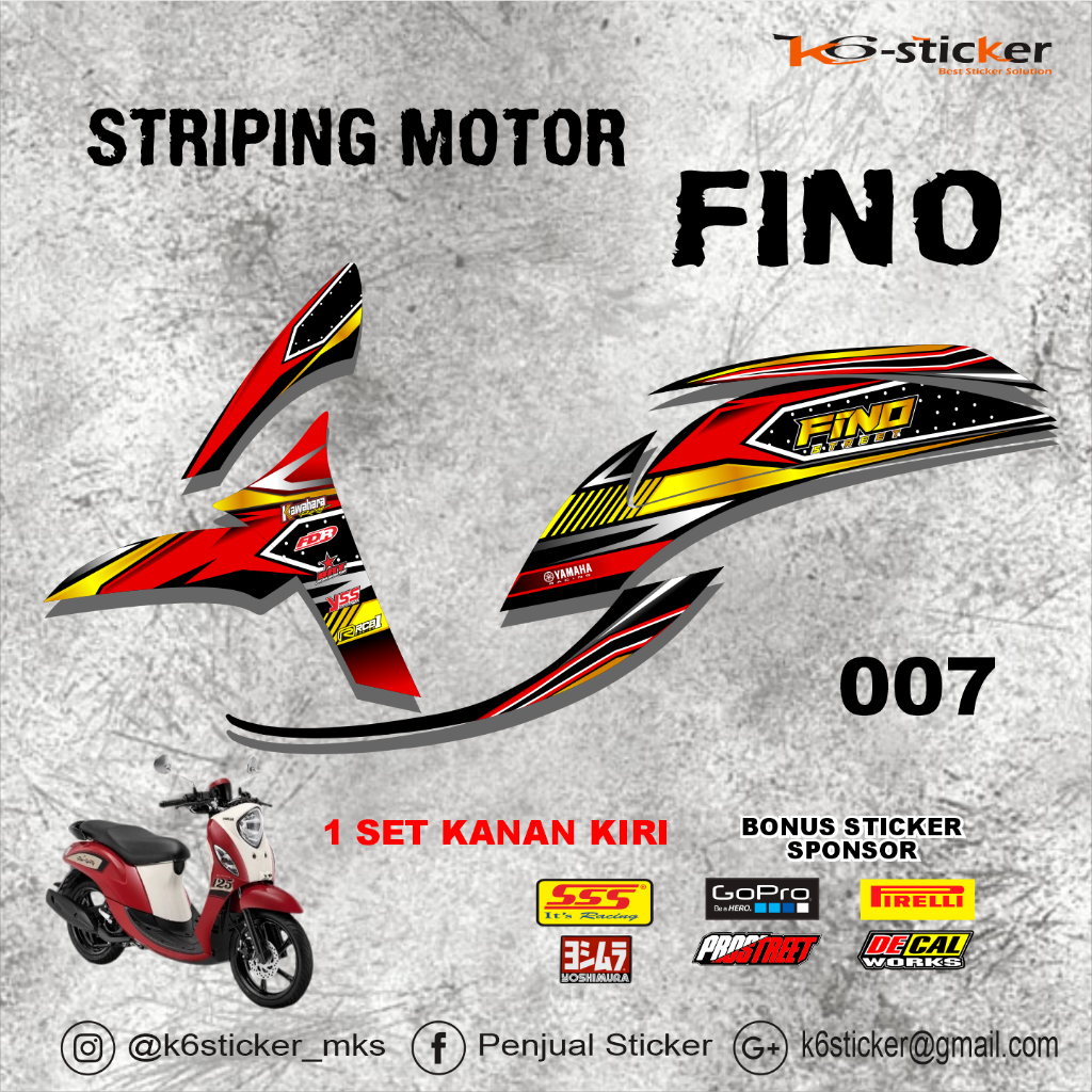 Jual Sticker Striping Semi full Yamaha FINO FI 125 Sticker Lis Variasi ... Jual Sticker Striping Semi full Yamaha FINO FI 125 Sticker Lis Variasi ...