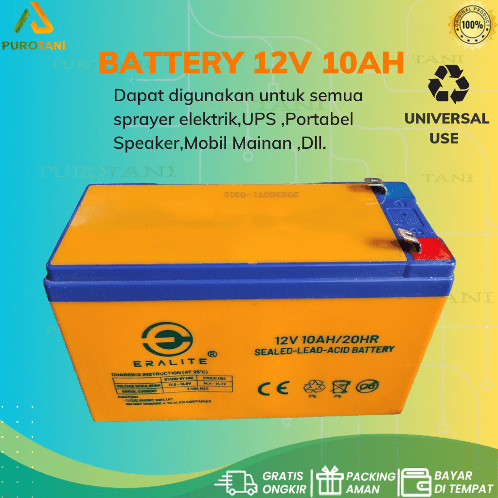 Jual aki sepeda setrum Sprayer UPS Mobil Mainan Battery aki kering ...