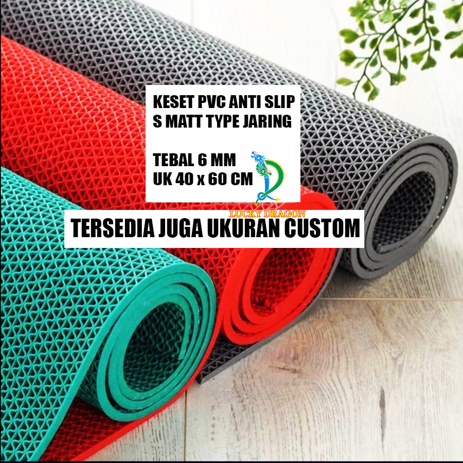 Jual Keset kamar mandi Anti Slip PVC S Matt S type Jaring tebal 6 mm ...
