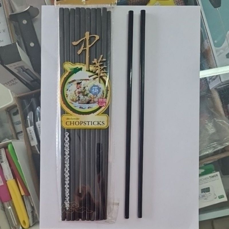 Jual Chopsticks Sumpit Melamine Warna Hitam Panjang 24cm, Isi 20pc ...