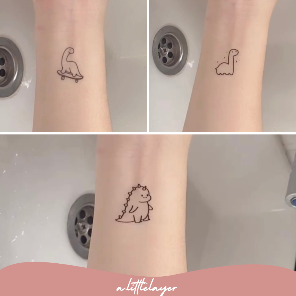 Jual Dino tattoo small animal tattoo cute dinosaur tattoo duck knife ...