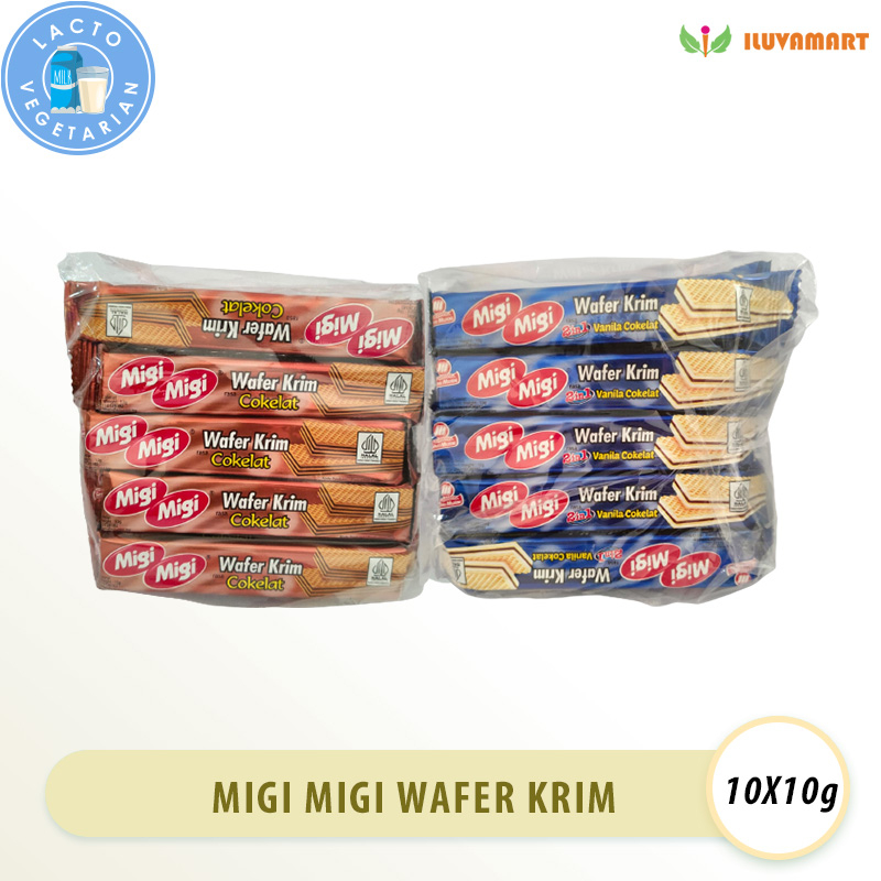 Jual Migi Migi Wafer Krim 1 Pack isi 10 Cokelat / Vanila Cokelat ...