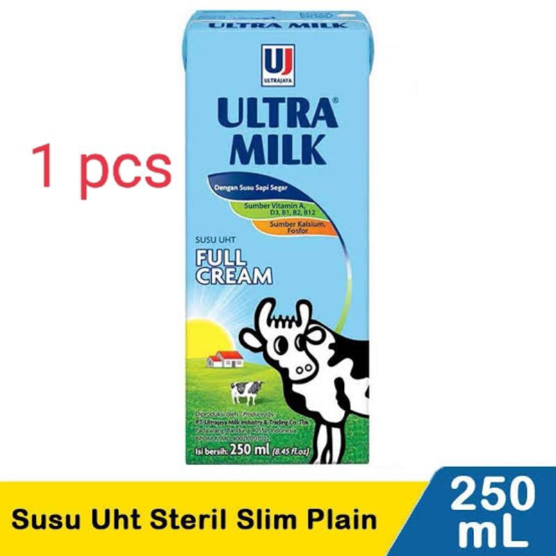 Jual Susu ULTRA MILK FULL CREAM 250ml - SUSU FULL CREAM UHT (1 PCS ...