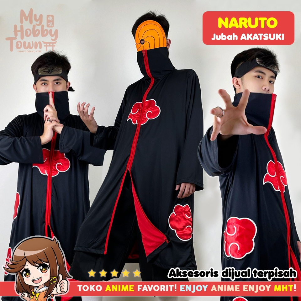 Jual Jubah Cosplay Anime Naruto Jaket Hoodie Akatsuki Itachi Pein Pain ...