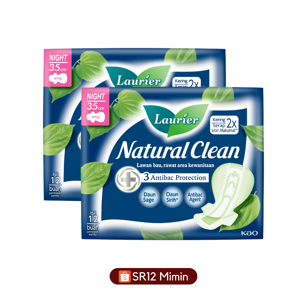 Jual PEMBALUT LAURIER NATURAL CLEAN NIGHT 35CM 12S | Shopee Indonesia