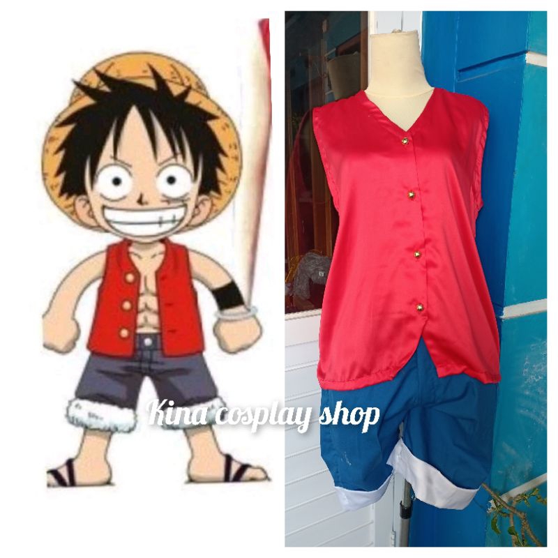 Jual One Piece Costum Cosplay. Monkey D. Luffy New World Costum Outfit ...