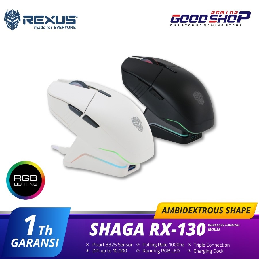 Jual Rexus Mouse Gaming Wireless SHAGA RX-130 | Shopee Indonesia