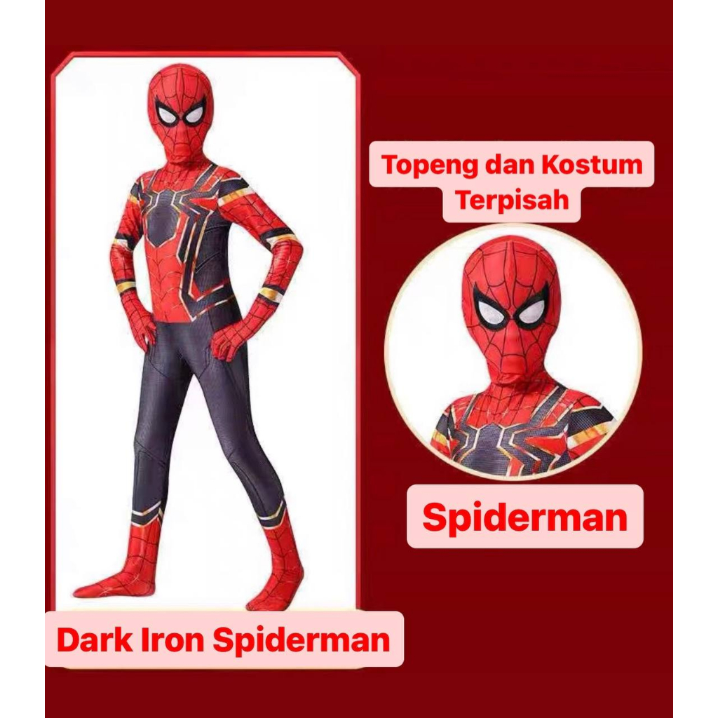 Jual Kostum Spiderman Cosplay Halloween Onesie Party Baju Superhero ...