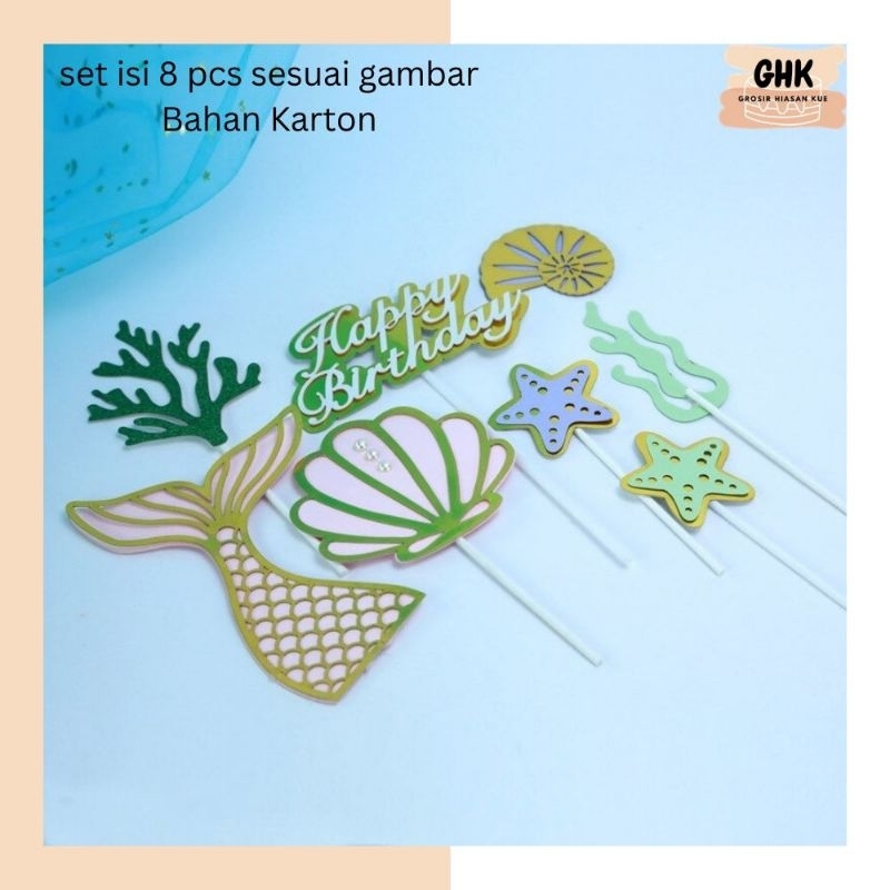 Jual Cake Topper Aneka Mermaid Figure Putri Duyung Hiasan Kue Tema ...