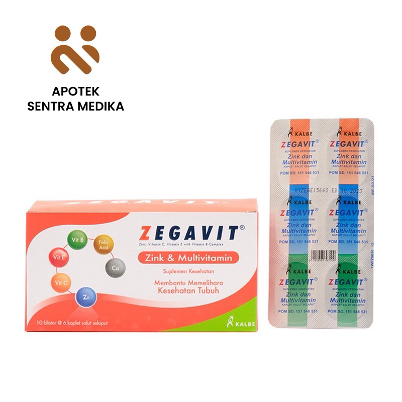 Jual Zegavit Tab Suplemen Multivitamin & Zink ( 1 strip) | Shopee Indonesia