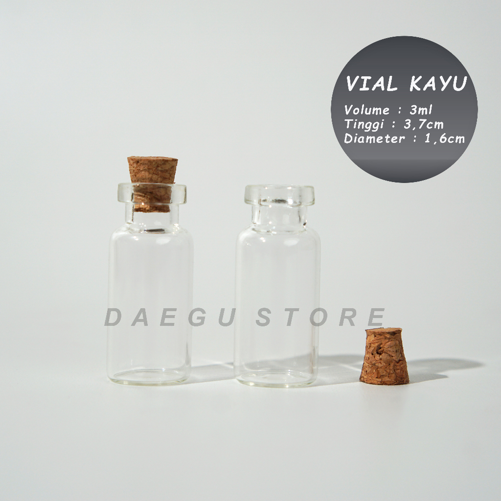 Jual Botol Vial 3ml Kaca model Cork Tutup Kayu Gabus Untuk Tester ...
