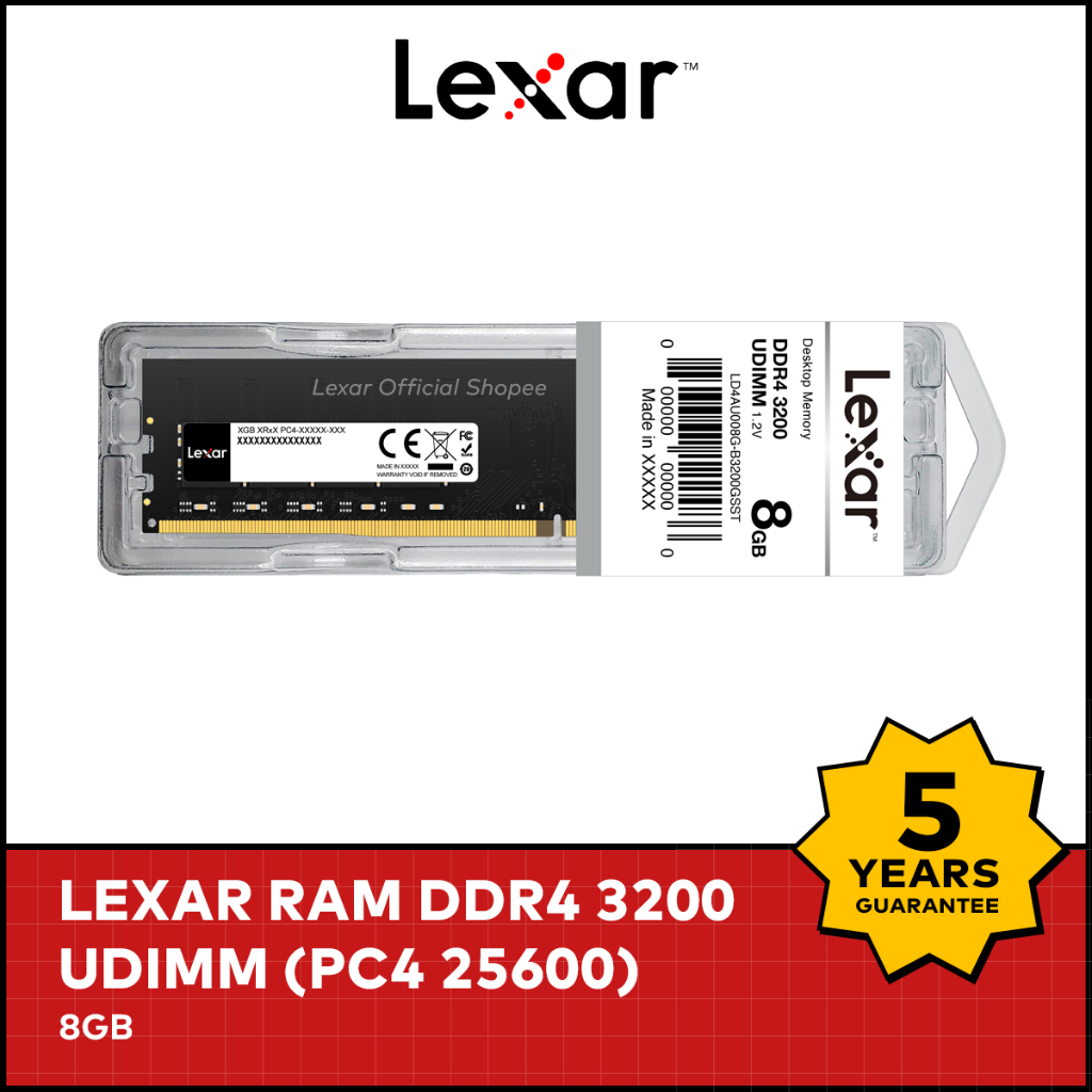 Jual Lexar RAM PC UDIMM DDR4 3200 (PC4 25600) Desktop Memori - 8GB ...