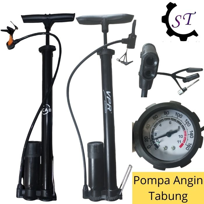 Jual Pompa Angin Sepeda Motor Mobil Bola Manual Tabung Meter VSM / VPR ...