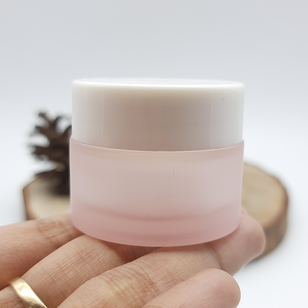 Jual POT KRIM 15GR PINK DOFF / FROSTED KACA - CAP PUTIH - JAR CREAM ...