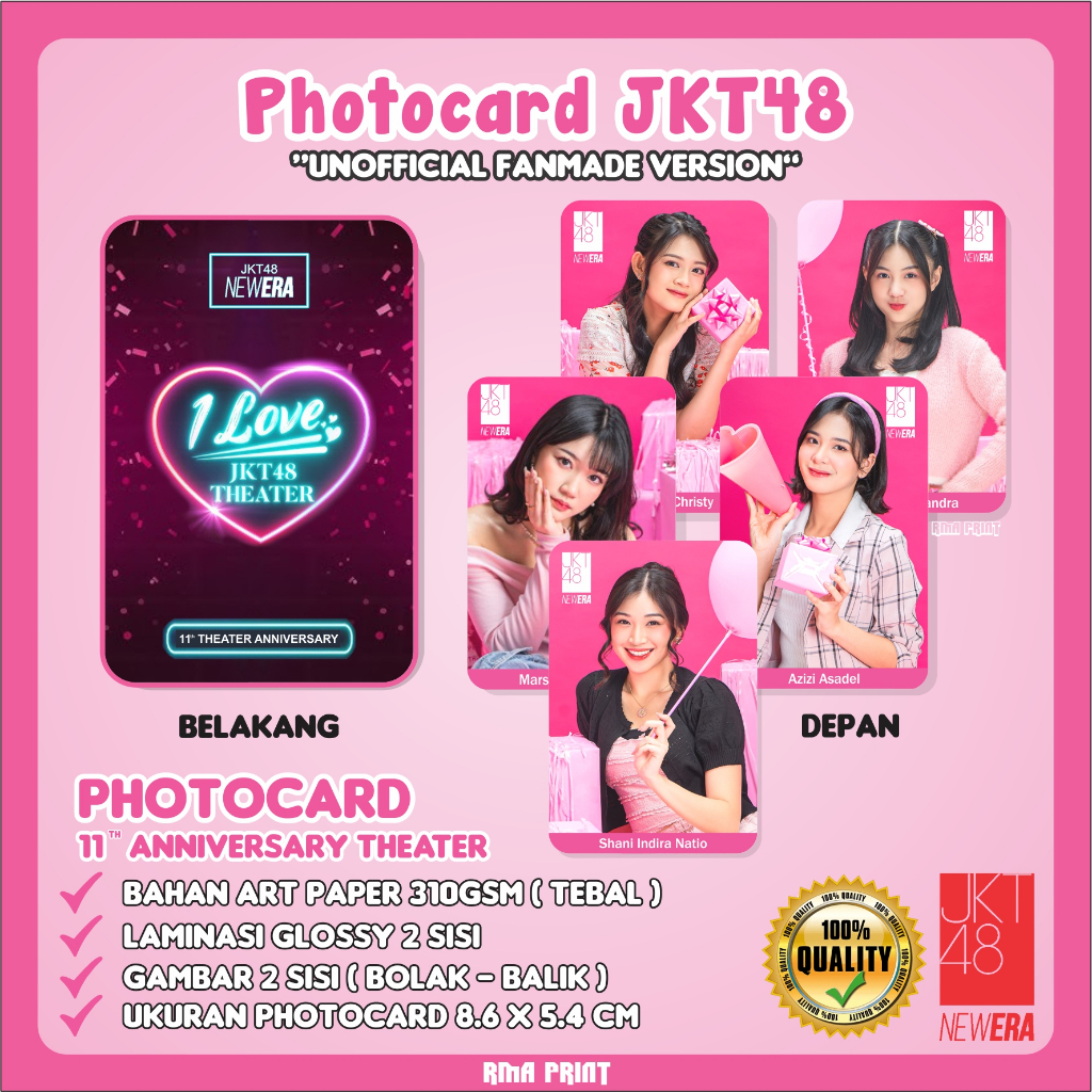 Jual PHOTOCARD JKT48 Unofficial Fanmade 11th Anniversary Theater | Shopee Indonesia
