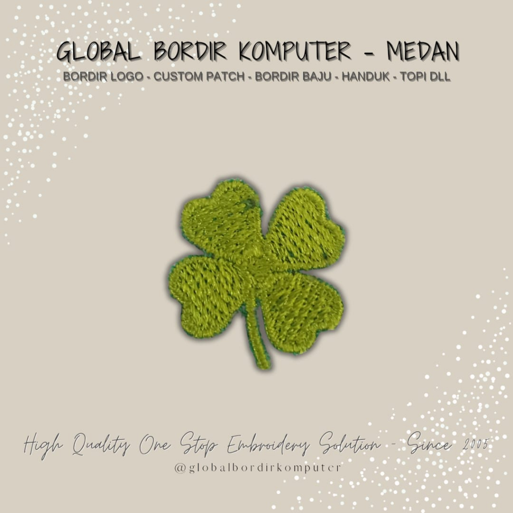 Jual M-04 Daun Semanggi Mini Patch Iron Patch or Sew Patch logo Bordir ...