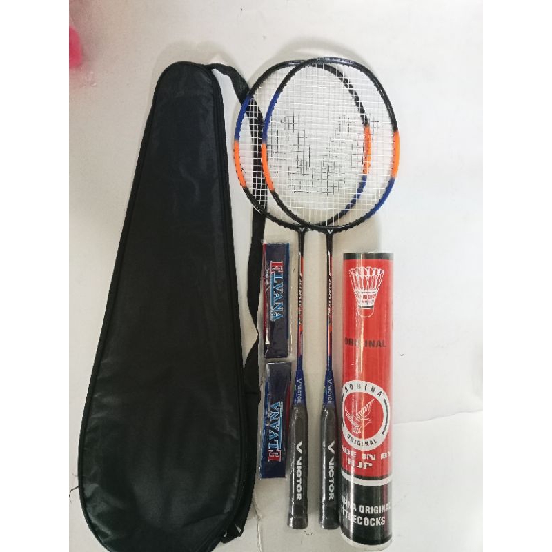 Jual PAKET LENGKAP RAKET BADMINTON VICTOR SATU SET RAKET + TAS + GRIP ...