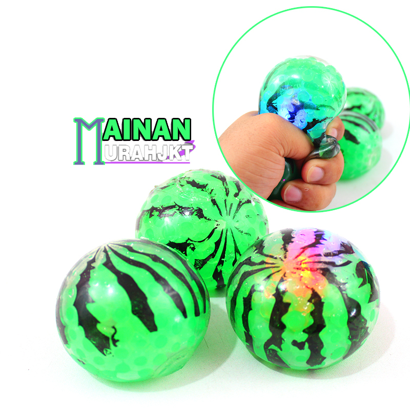 Jual MAINANKEI MAINAN ANAK MURAH SQUISH BALL SEMANGKA BISA MENYALA BOLA ...