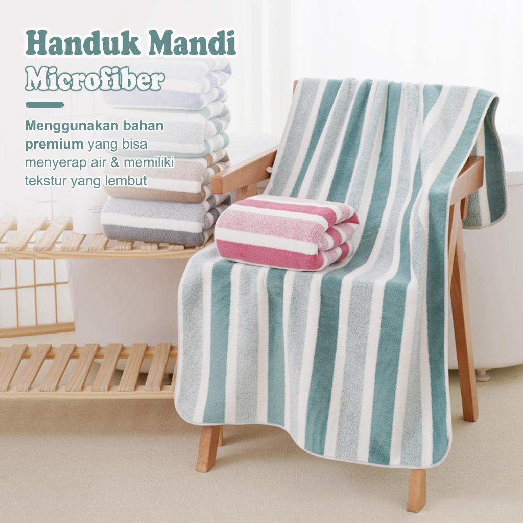 Jual Handuk Mandi Ukuran 140Cm X 70Cm Motif Salur / Handuk Mandi Motif ...