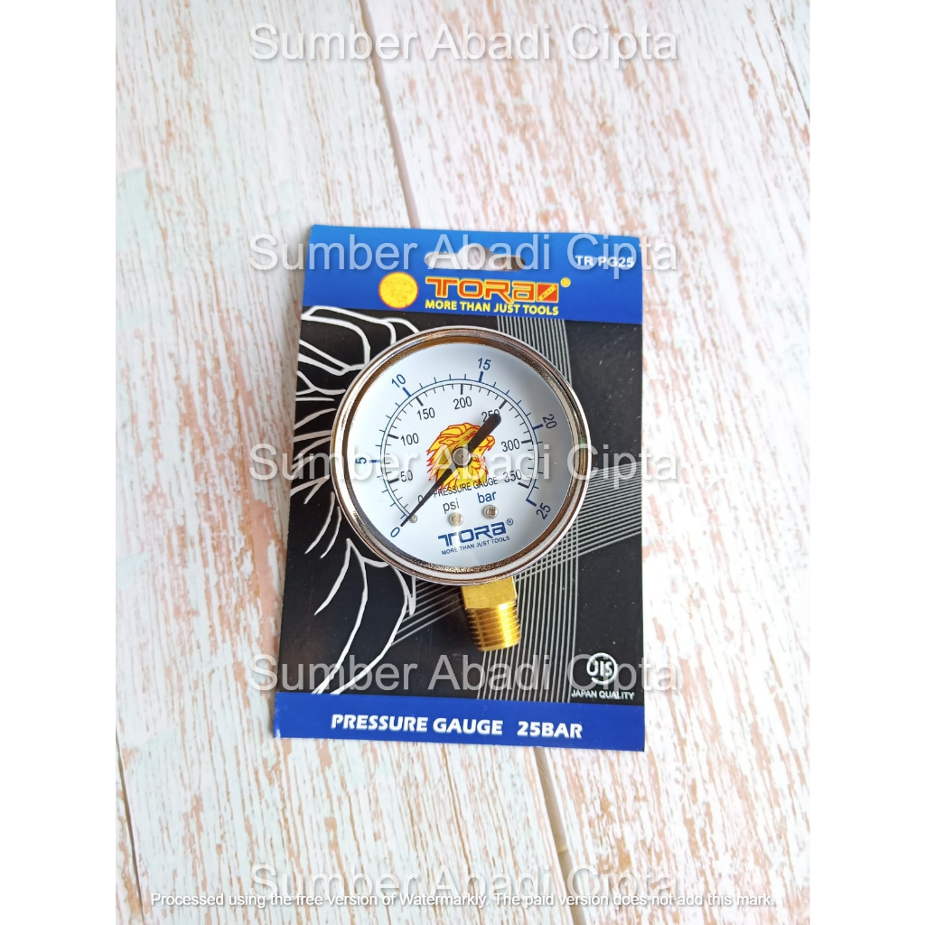 Jual TORA 25 BAR Pressure Gauge Amper Ampere Meteran Angin Kompresor ...