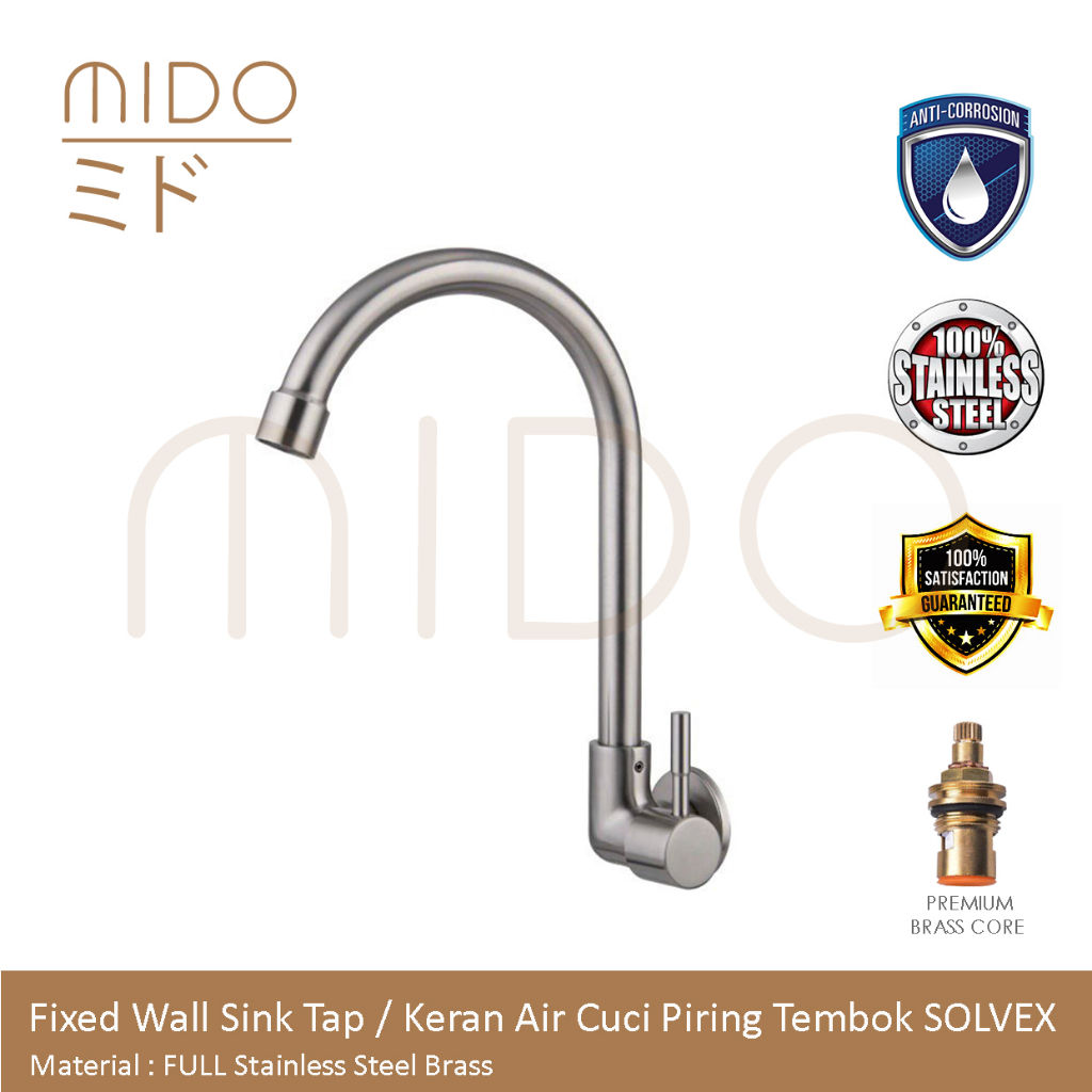 Jual Kran Cuci Piring Stainless 304 / Kran Sink Tembok / Keran Air ...